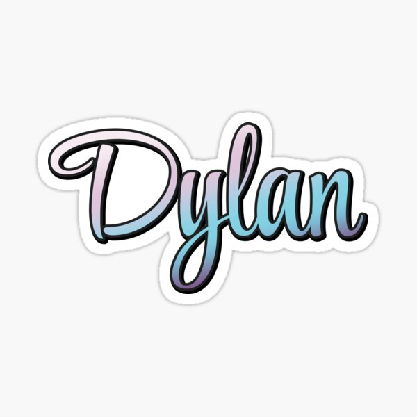 "Pretty Script Dylan Name in Cool Colors" Sticker for Sale by ...