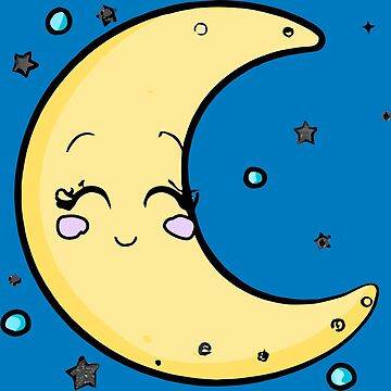 "Cute Moon Face" Sticker for Sale by Handstand365 | Redbubble