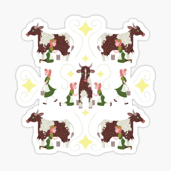 "Eight Maids A-milking" Sticker for Sale by Loopti | Redbubble