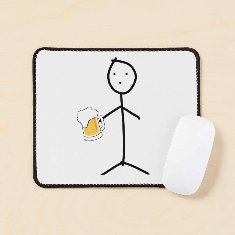 "Stickman emoji with beer mug" Sticker for Sale by Viv-Ology | Redbubble