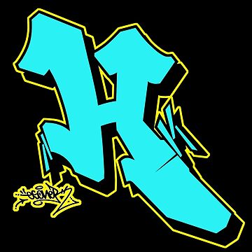 "BLUE LETTER H BY ESONE URBAN GRAFFITI STREET STYLE " Sticker for Sale ...