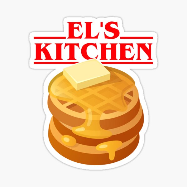 "El's Kitchen Funny Stranger Things Waffle Pun" Sticker for Sale by rawresh6 | Redbubble
