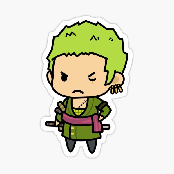 Zoro Chibi One Piece Post Time Skip Outfit Sticker For Sale By Artyssytb Redbubble