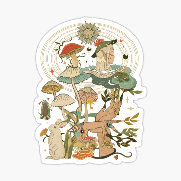 "Cottage core Fairy Dark Green" Sticker for Sale by jeiddesigns | Redbubble