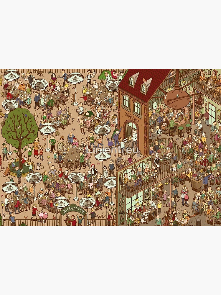 "Beer garden hidden object" Poster by Linientreu | Redbubble