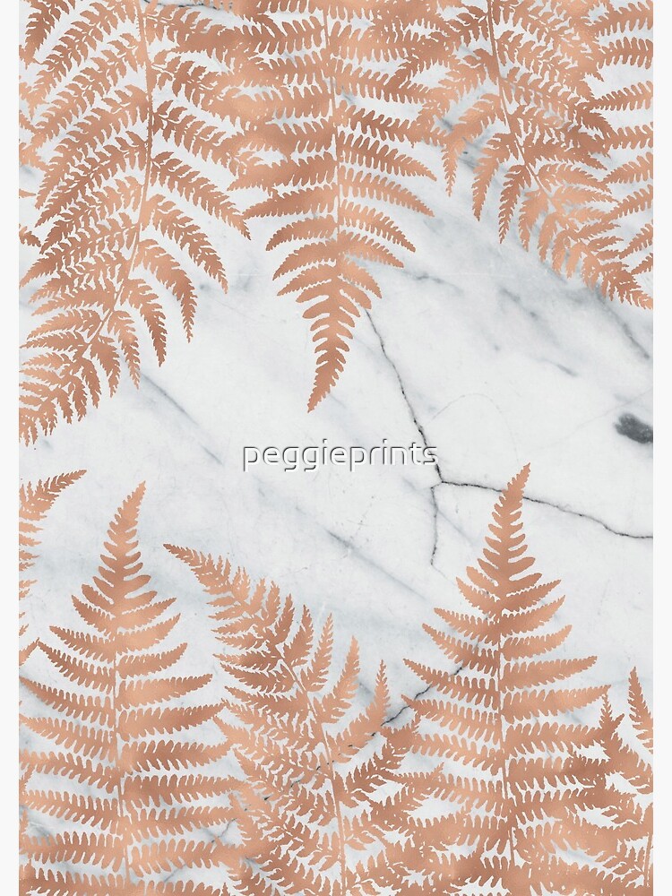 "Rose gold ferns on marble" Spiral Notebook for Sale by peggieprints ...