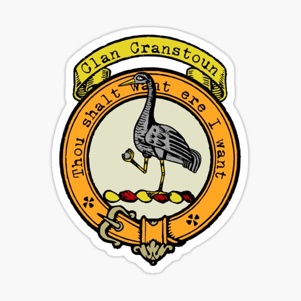 "Cranstoun Clan Scottish Surname crest" Sticker for Sale by BagTown ...