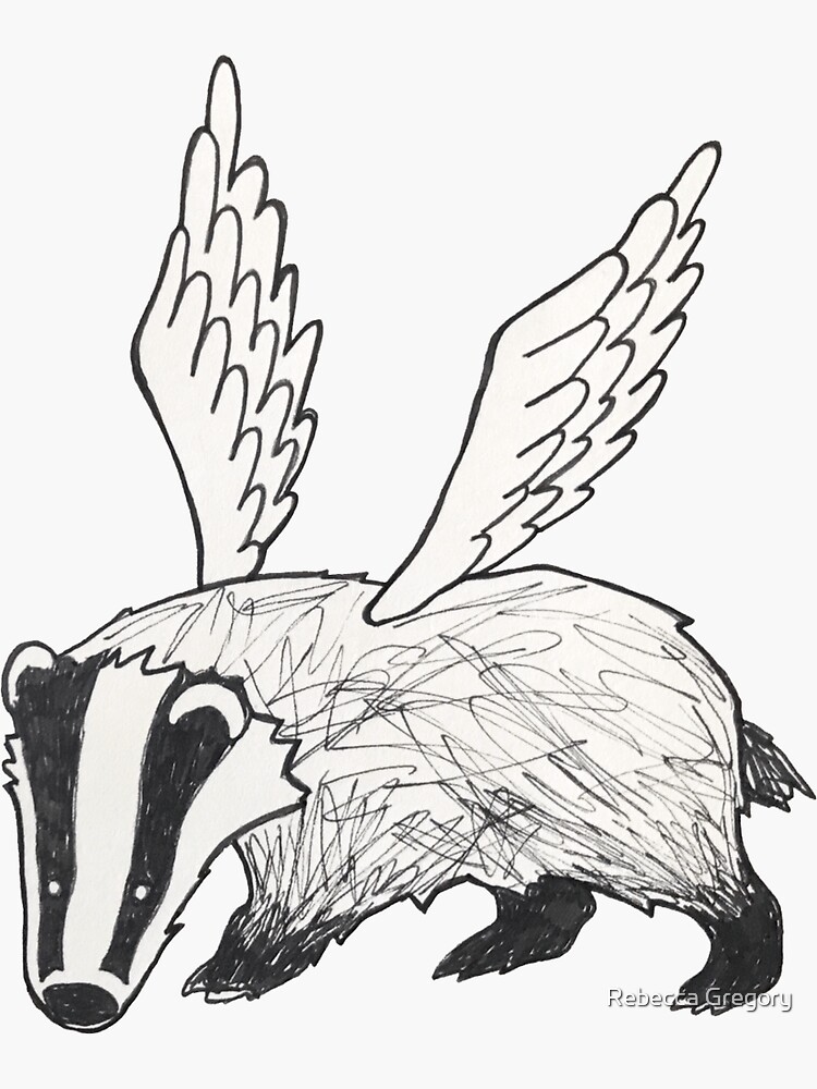 "Flying Badger" Sticker by Jeremythepirate | Redbubble
