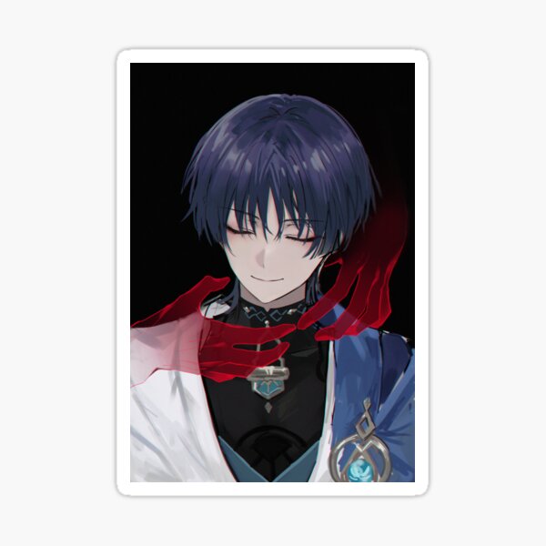 "Genshin Impact Wanderer Scaramouche with Evil Red Hands" Sticker for ...