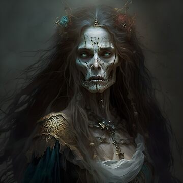 "Beautiful Undead Zombie Lich Necromancer Sorceress - Fantasy Art" Art ...