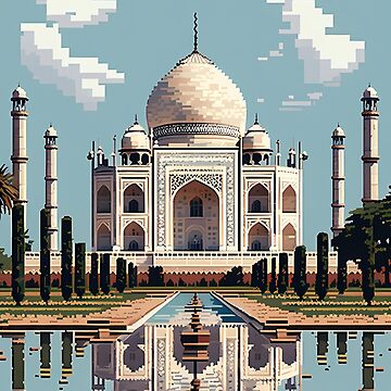 "Pixel Art World Tour - Taj Mahal" Sticker for Sale by DaydreamDepot ...