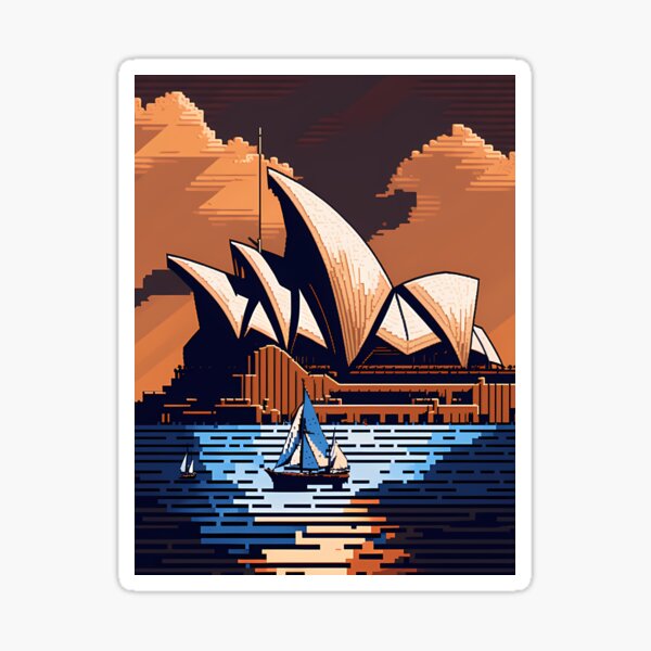 "Pixel Art World Tour - Sydney Opera House" Sticker for Sale by ...