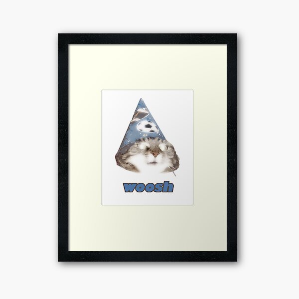 "woosh you have wizard cat meme" Framed Art Print for Sale by ...