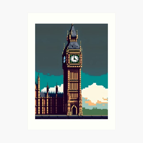 "Pixel Art World Tour - Big Ben" Art Print for Sale by DaydreamDepot ...