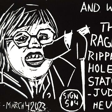 "Black and White Judy Heumann Tribute Linocut Print" Photographic Print ...