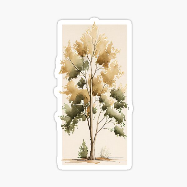 "Digital Watercolour Poplar Tree Design for T-Shirts and Stickers ...