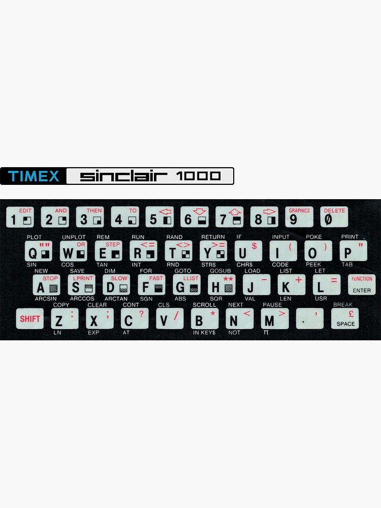 "Timex Sinclair 1000 Keyboard" Sticker for Sale by factus10 | Redbubble
