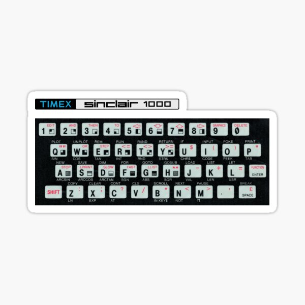 "Timex Sinclair 1000 Keyboard" Sticker for Sale by factus10 | Redbubble