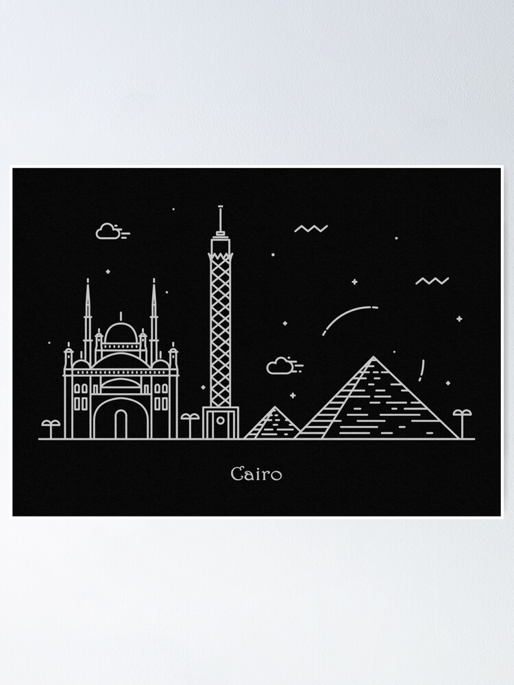 "Cairo Skyline Minimal Line Art Poster" Poster by geekmywall | Redbubble