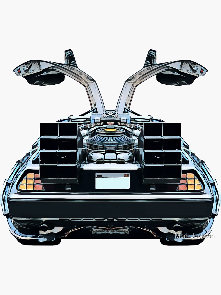"Back to the Future Delorean Rear View Sticker" Sticker for Sale by ...