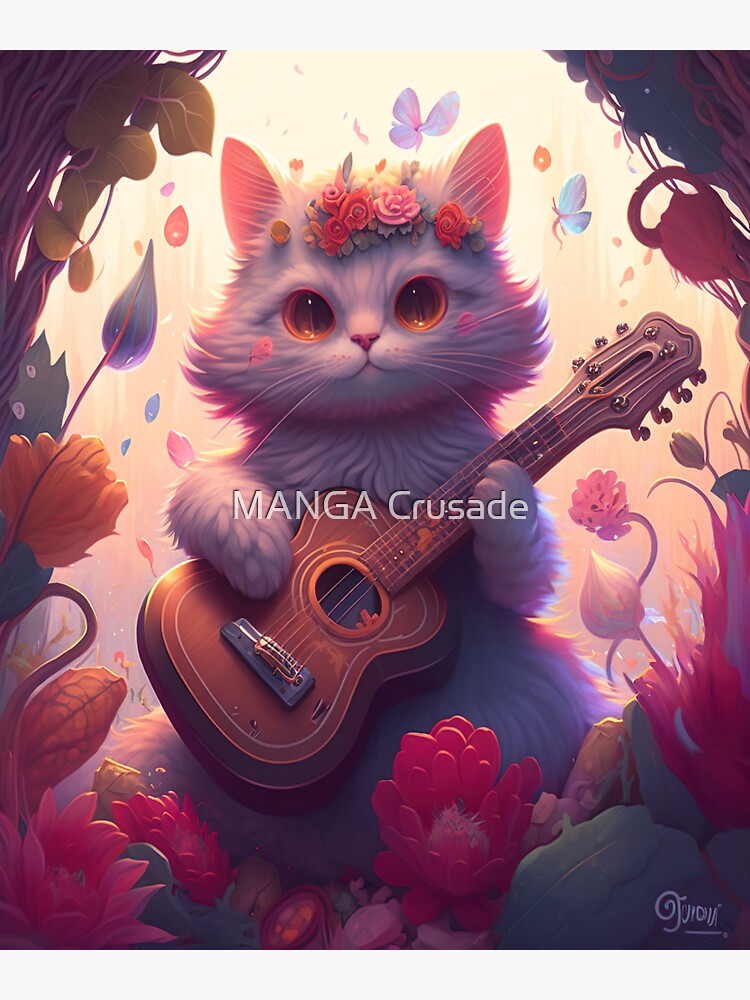 "Guitar Cat" Sticker for Sale by Joshieboy1992 | Redbubble