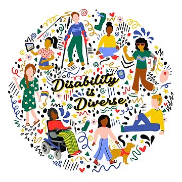 "Disability is Diverse" Sticker for Sale by jennaarosee | Redbubble