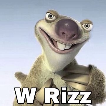 "w rizz sid the sloth" Sticker for Sale by ItsMichaelaa | Redbubble