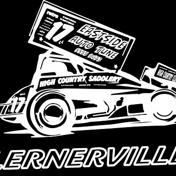 "SPRINTCAR SPEEDWAY LERNERVILLE white" Sticker for Sale by JohnnyKidd ...