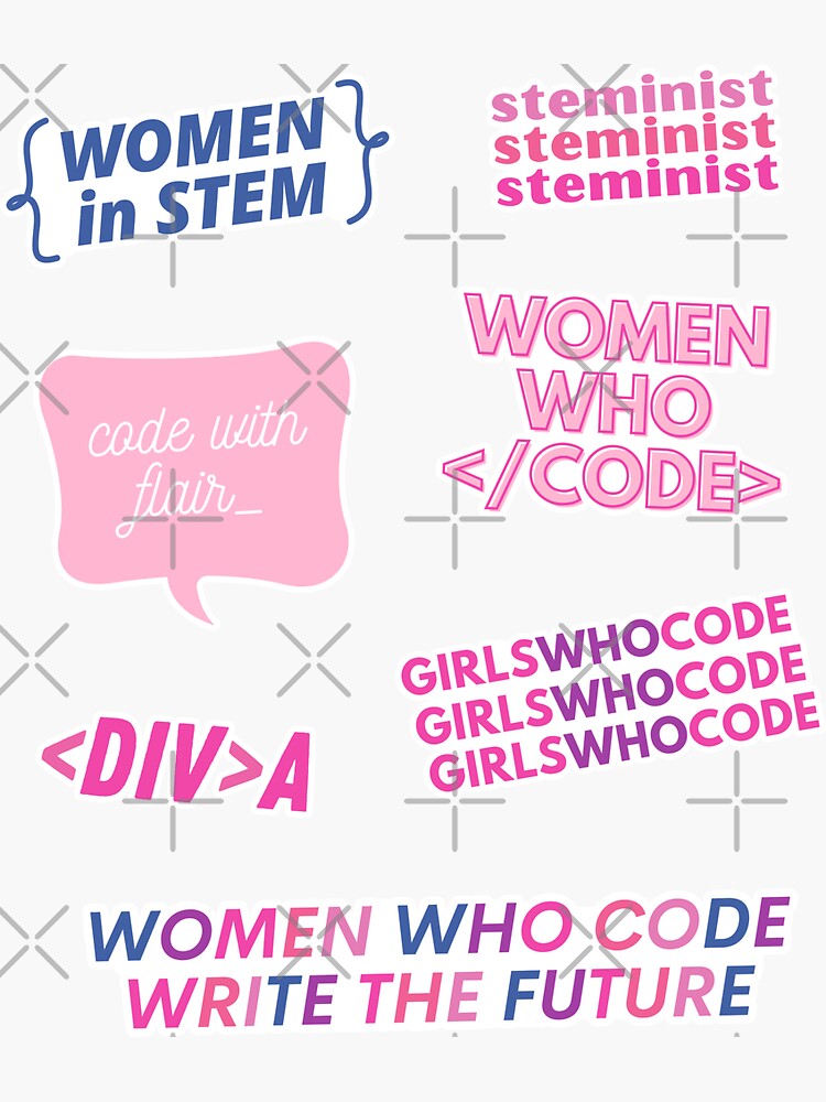 "WOMEN IN TECH Sticker Pack" Sticker for Sale by TheBaryoStudio | Redbubble