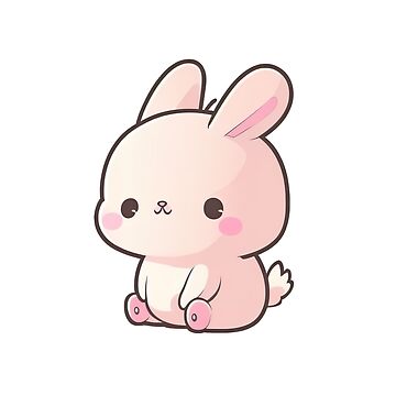 Póster for Sale con la obra «Lindo Conejito Rosa Conejo Kawaii Chibi ...
