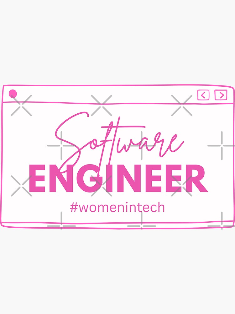 "Pink Software Engineer Sticker for Women in Tech" Sticker for Sale by ...