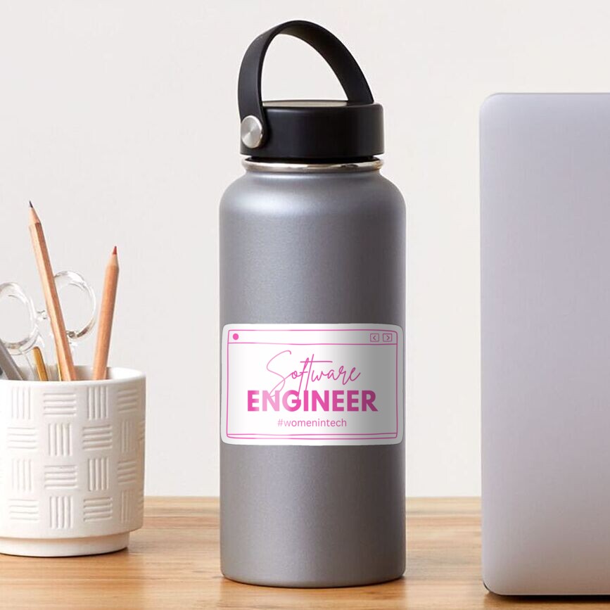 "Pink Software Engineer Sticker for Women in Tech" Sticker for Sale by ...