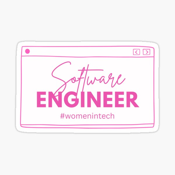 "Pink Software Engineer Sticker for Women in Tech" Sticker for Sale by ...