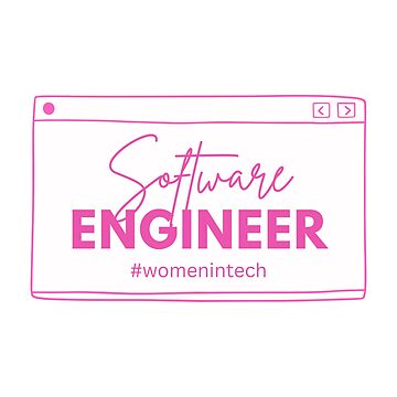 "Pink Software Engineer Sticker for Women in Tech" Sticker for Sale by ...