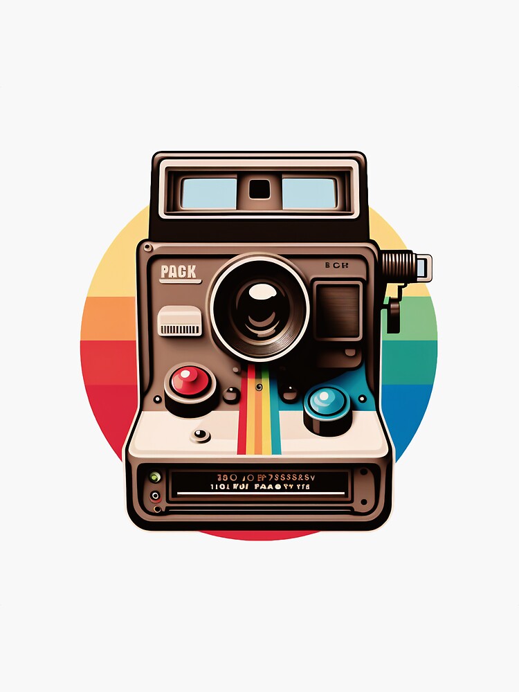 "Snap Back in Time with this Vintage Instant Camera" Sticker for Sale ...