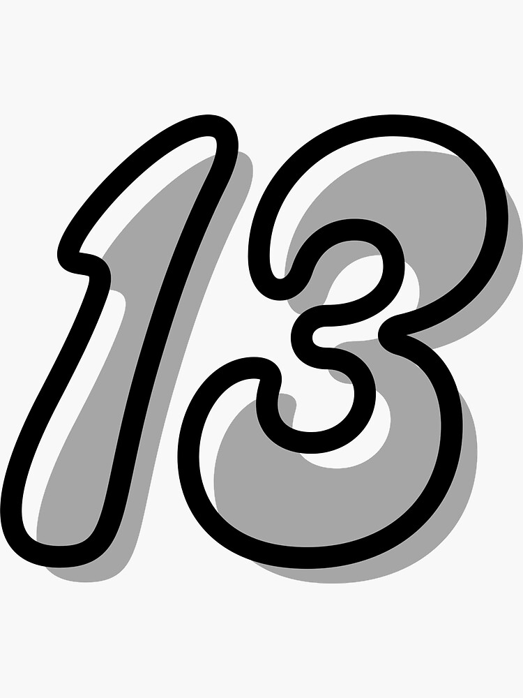 "Number 13" Sticker for Sale by mankindvm | Redbubble