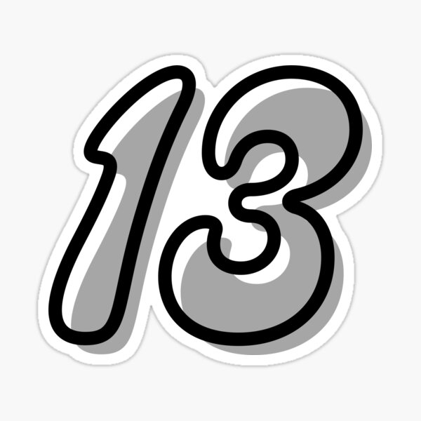 "Number 13" Sticker for Sale by mankindvm | Redbubble