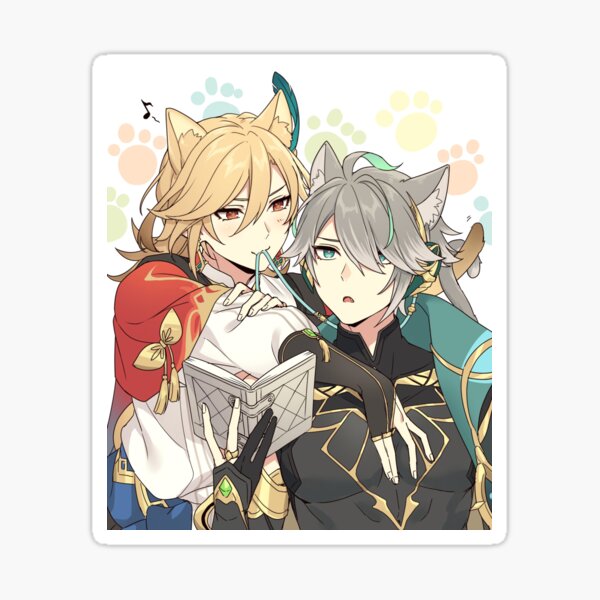 "Genshin Impact Cat Kaveh Cat Alhaitham - Kavetham" Sticker for Sale by ...