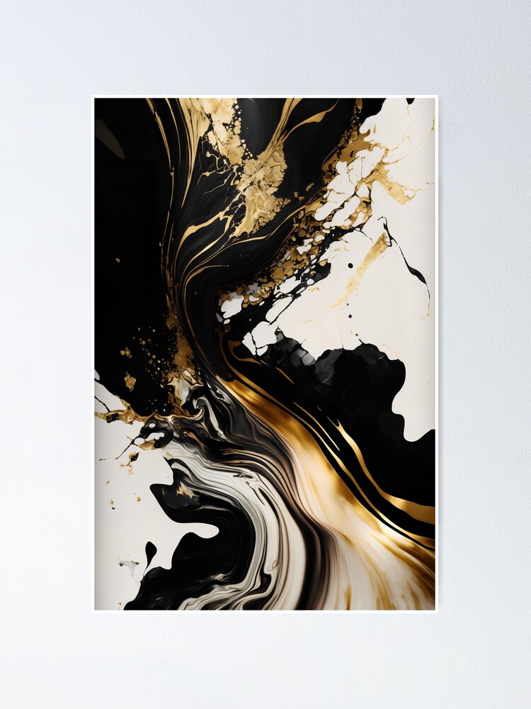 "Black and Gold Marble Splash" Poster for Sale by Torii Studio | Redbubble