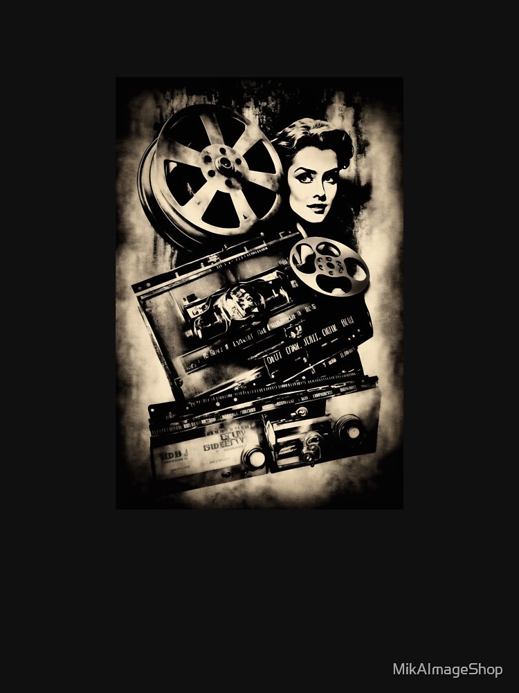 "Revisit the Classics: Vintage Movie Reels in Black and White" T-shirt ...