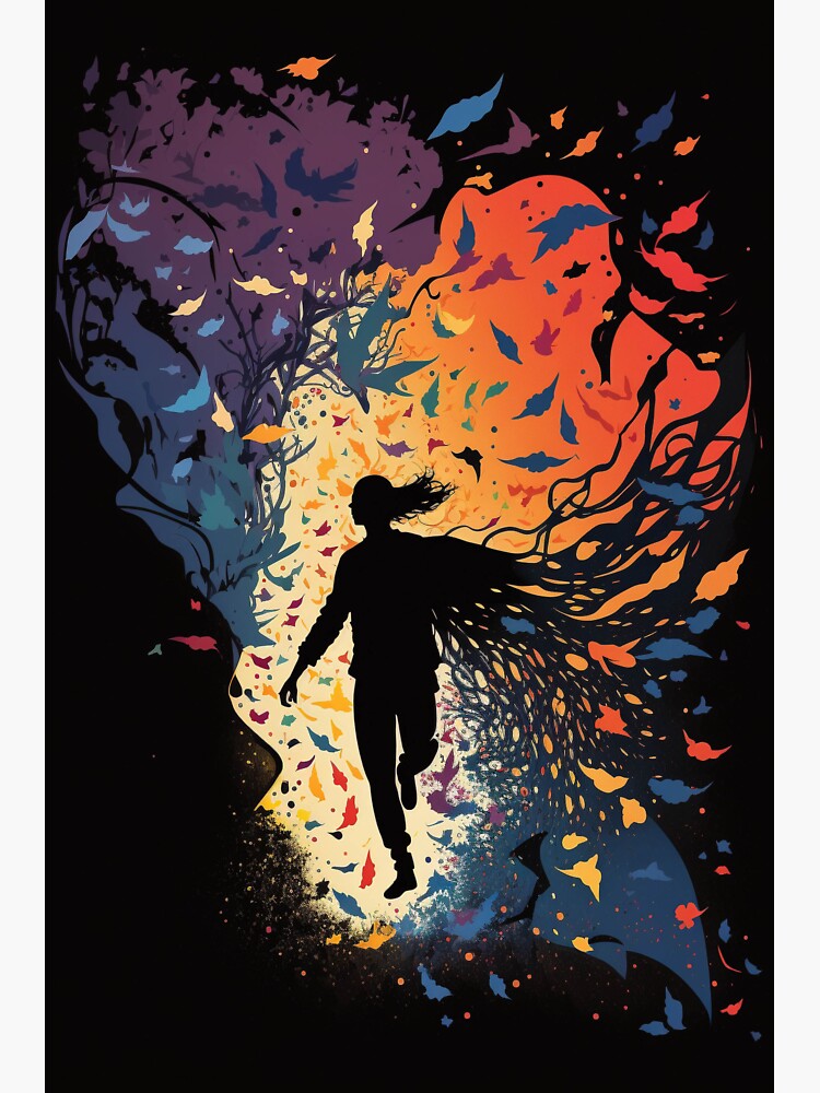 "Girl Disappearing Into a Colorful Void" Sticker for Sale by Scraponzo ...