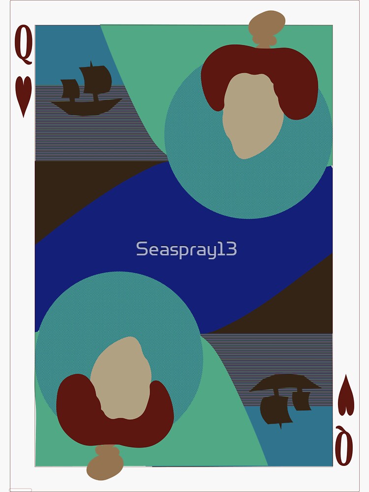 "Queen Playing Card" Sticker for Sale by Seaspray13 | Redbubble