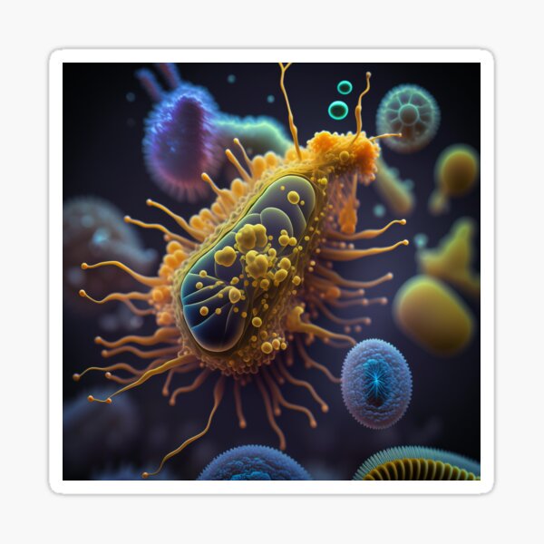 "Microscopic Bacterial Creatures - 12" Sticker for Sale by DexSkullfyre ...