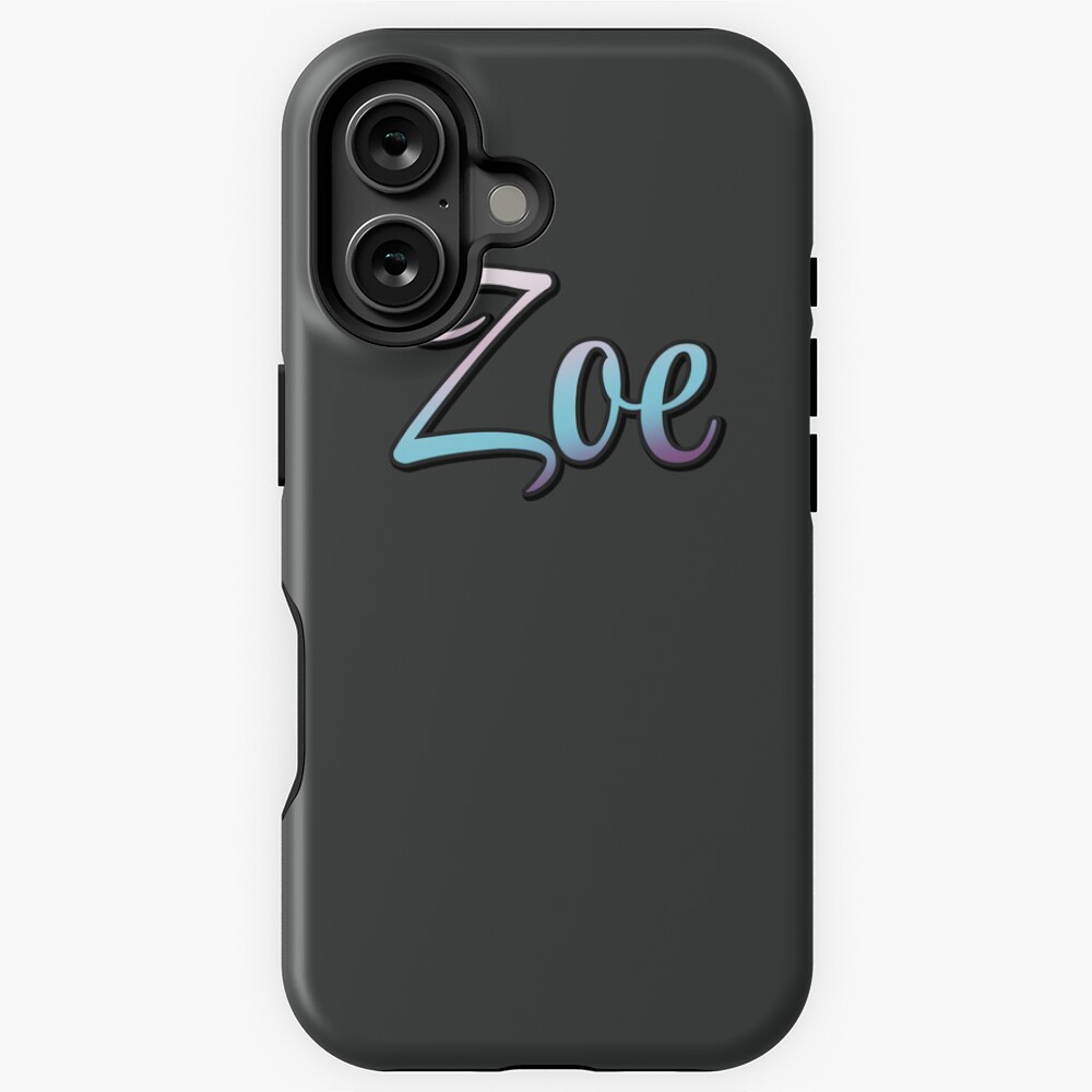 "Pretty Script Zoe Typographic Name in Cool Colors" Sticker for Sale by ...