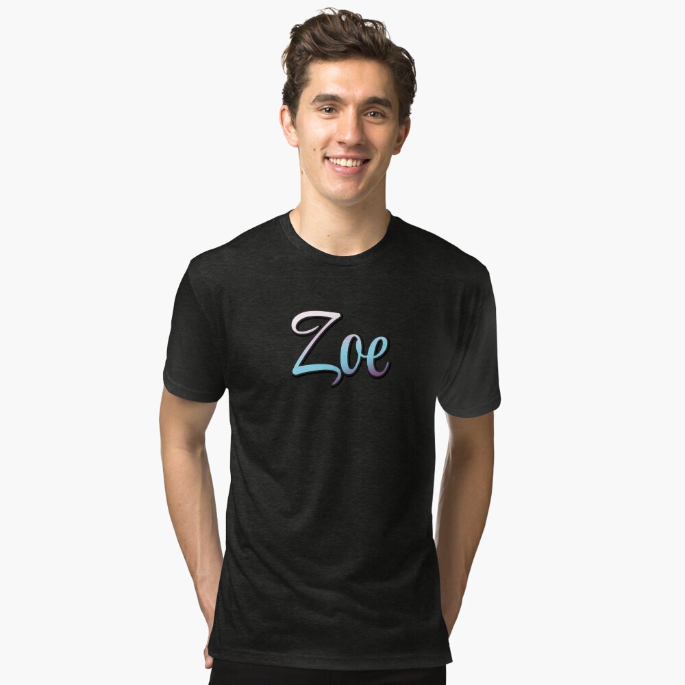 "Pretty Script Zoe Typographic Name in Cool Colors" Sticker for Sale by ...