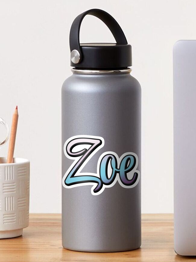 "Pretty Script Zoe Typographic Name in Cool Colors" Sticker for Sale by AloraDawnEve | Redbubble
