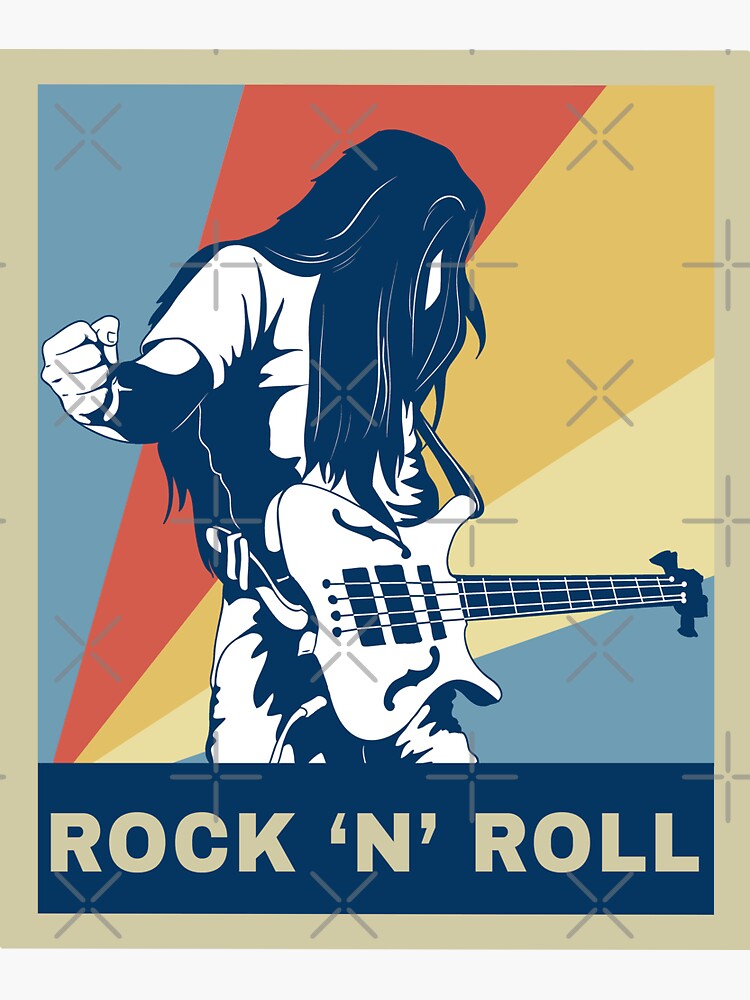 "Classic Rock - Retro Rock Star" Sticker for Sale by MintedFresh ...