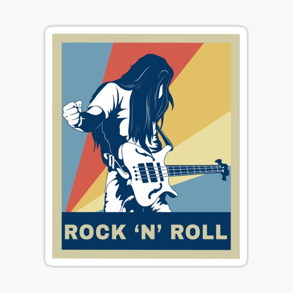 "Classic Rock - Retro Rock Star" Sticker for Sale by MintedFresh ...