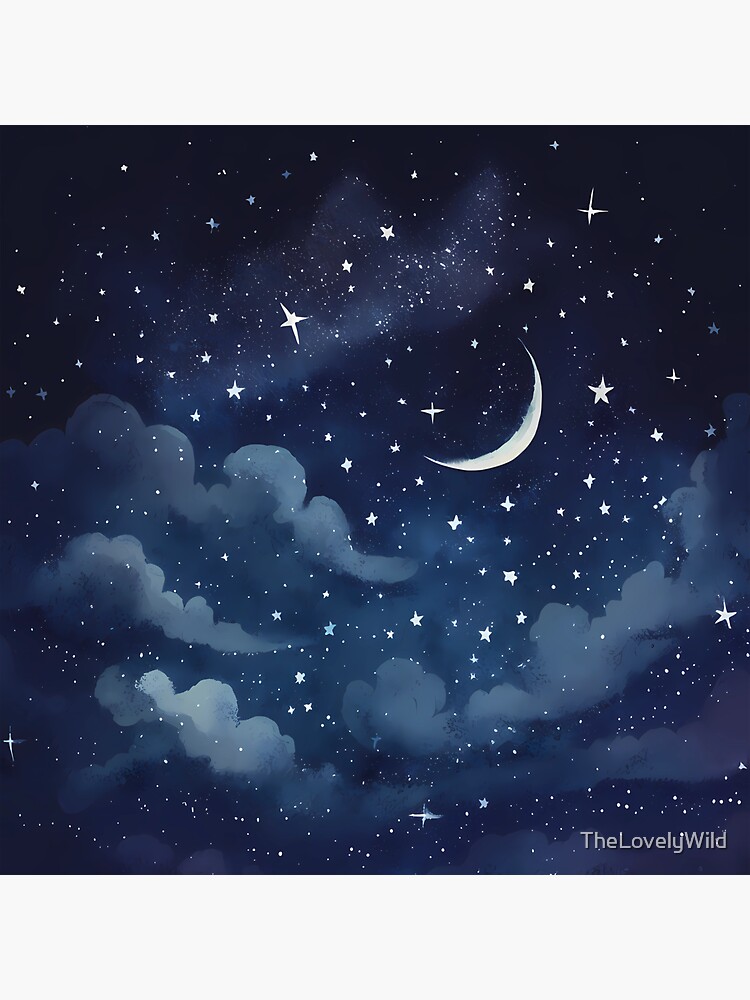 "Blue Starry Night Sky" Sticker for Sale by TheLovelyWild | Redbubble