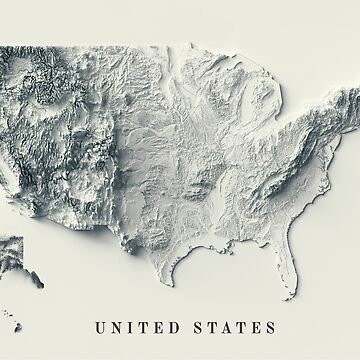 "Relief Map of the United States 3D digitally-rendered Option 2 ...
